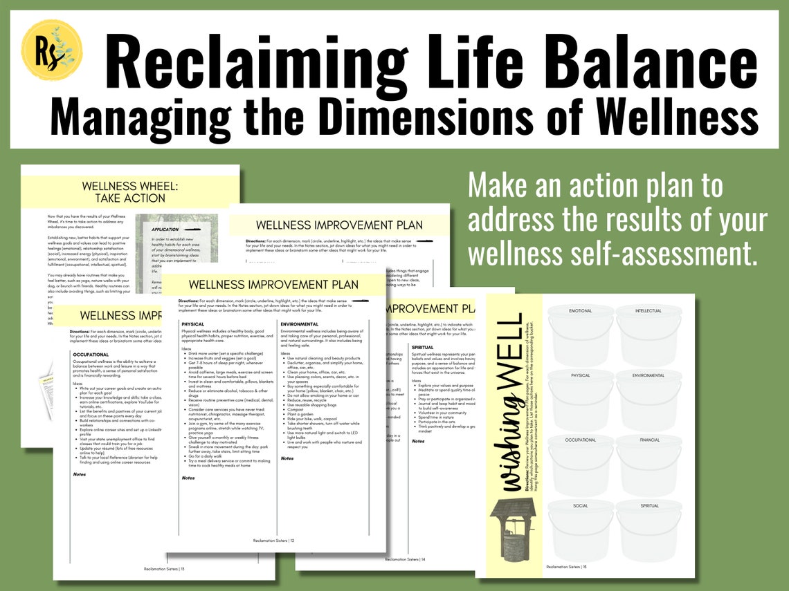 Reclaiming Life Balance Managing Dimensions of Wellness Self - Etsy