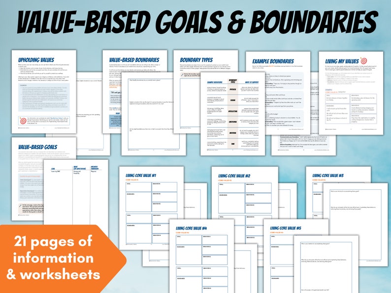 Core Values, Goals, Boundaries, Counselor Worksheets, Self Development ...