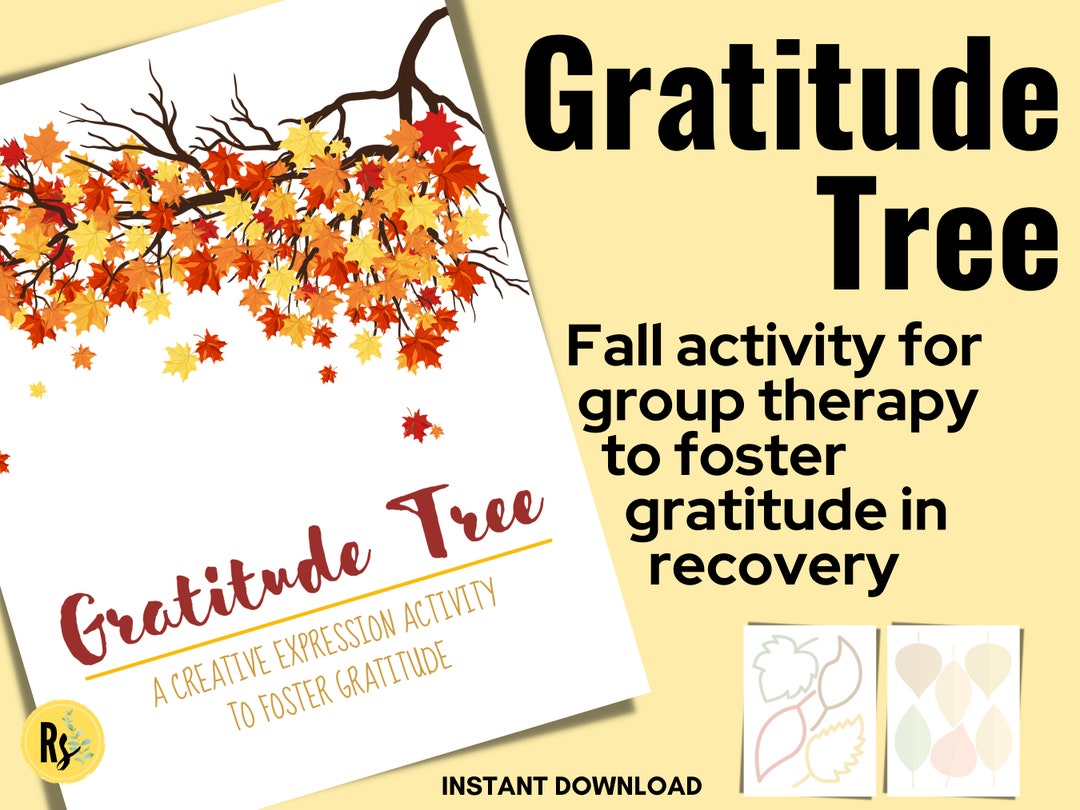 Gratitude Tree Activity: Self-reflection, Group Therapy (digital ...