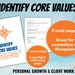 Core Values, Counselor Worksheets, Self Development, Group Therapy ...