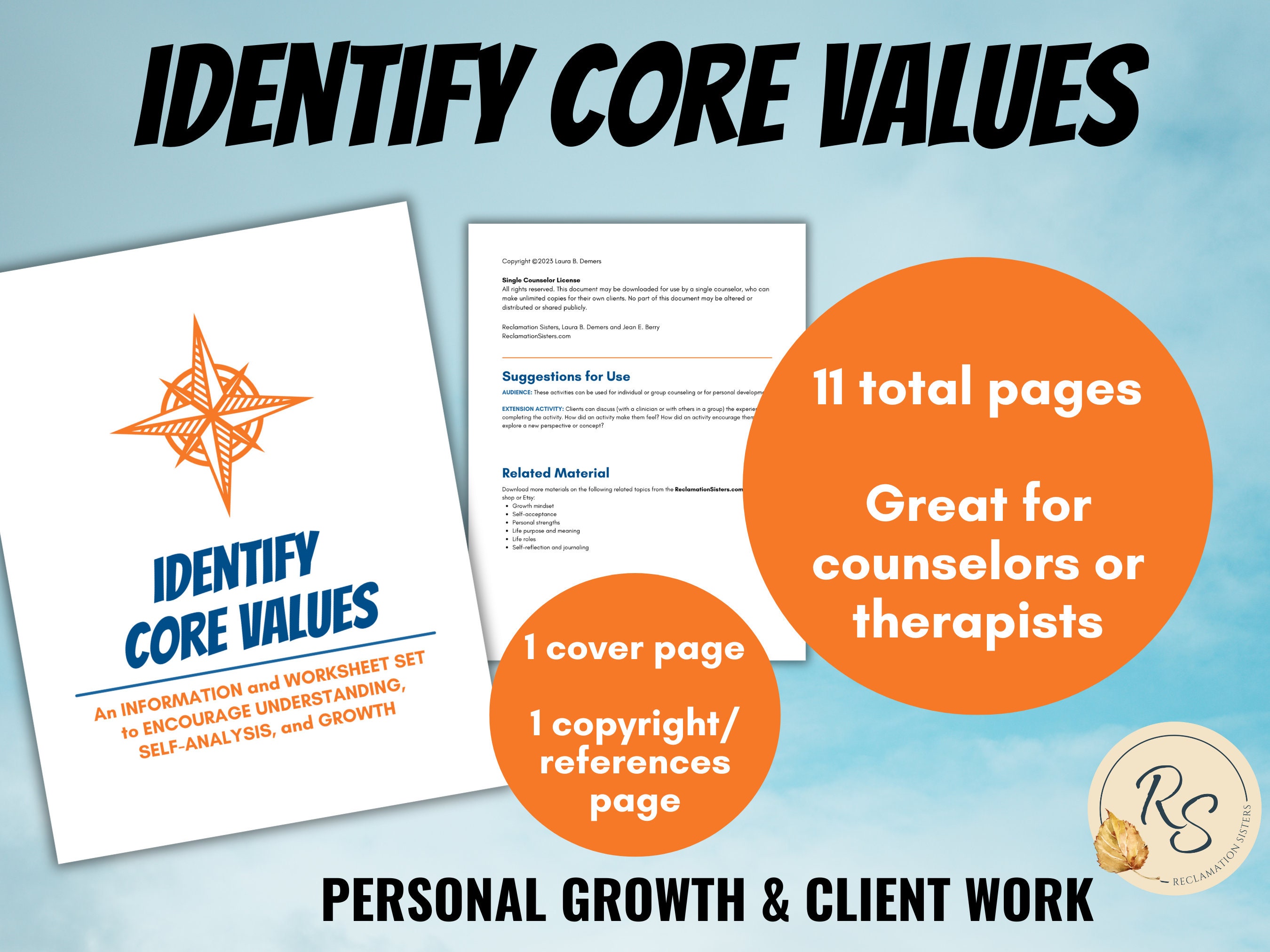 Core Values, Counselor Worksheets, Self Development, Group Therapy ...