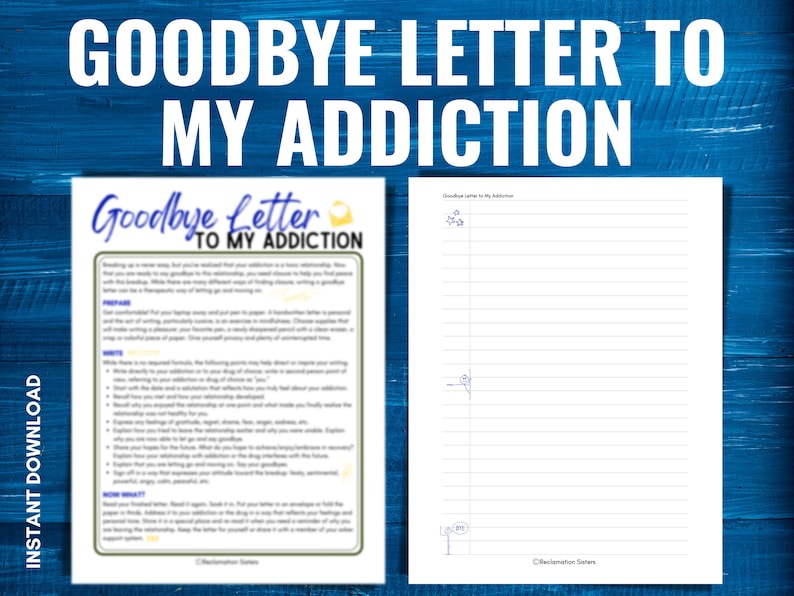 Goodbye Letter to My Addiction Addiction Recovery Worksheet - Etsy