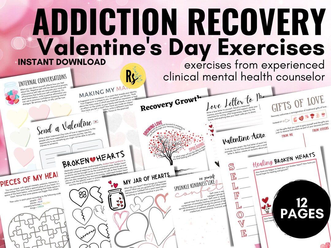 Addiction Recovery Valentine's Day Worksheet Set (digital Download) - Etsy