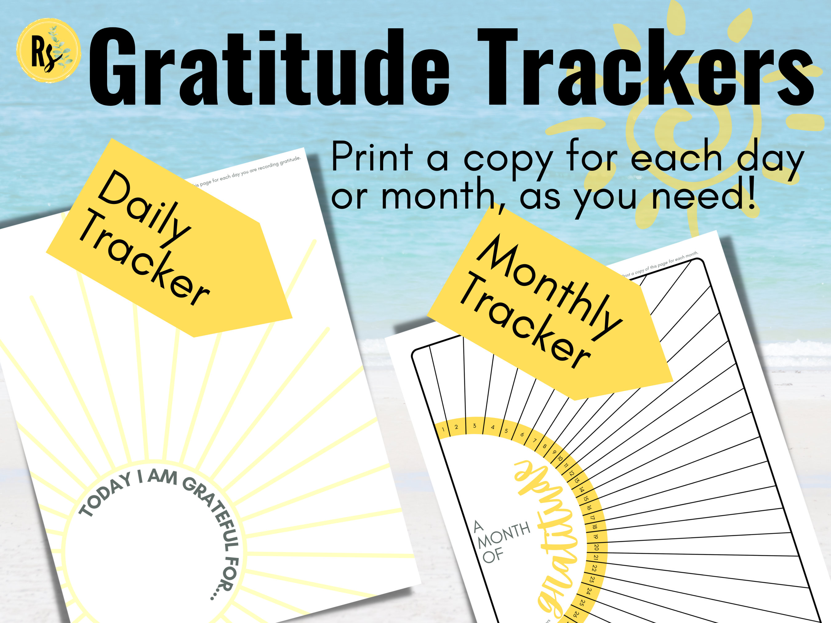 Gratitude Tracker Printable: Daily & Monthly Self-reflection (digital ...