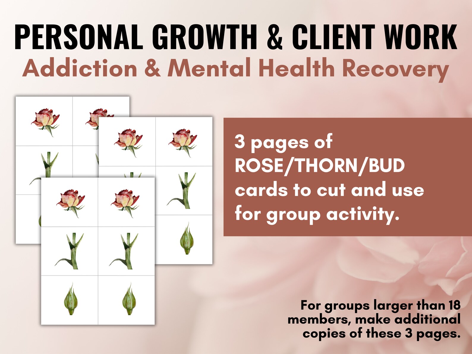 Rose Thorn Bud Journal: Self-reflection & Group Activity (digital ...
