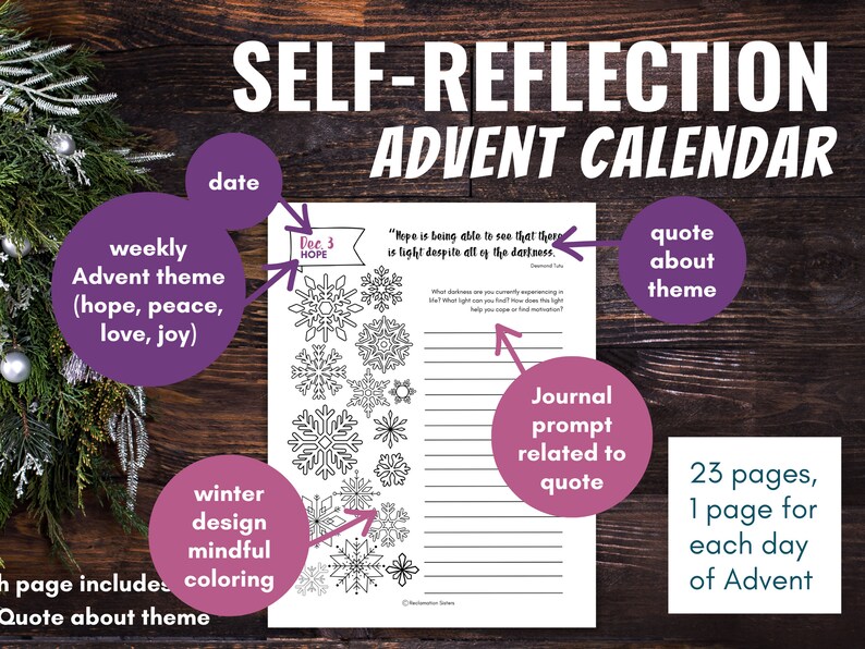 Advent Calendar, Self-reflection Journal, Counselor Materials, Therapy ...