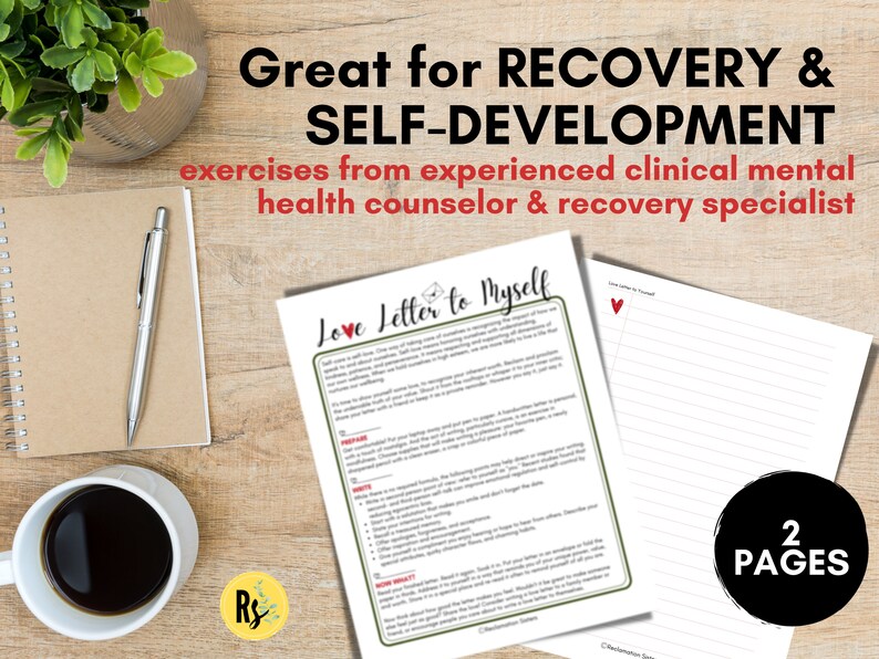 Love Letter to Myself Addiction Recovery Worksheet Self - Etsy Denmark