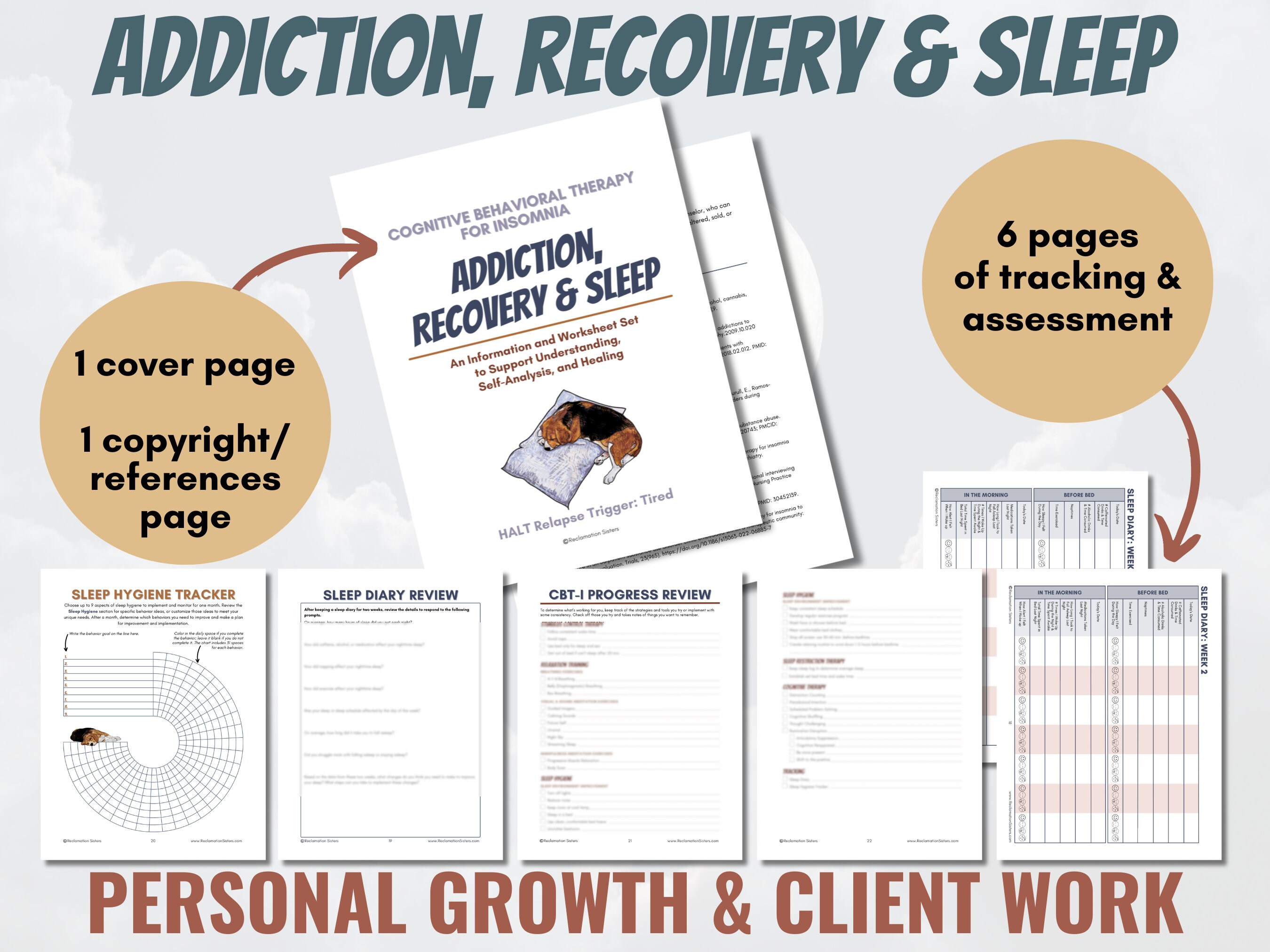 Addiction and Sleep Workbook, CBT-I, Cognitive Behavioral Therapy for ...