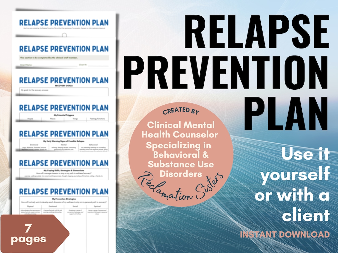 Buy Relapse Prevention Plan, Addiction Recovery, Counselor Materials ...