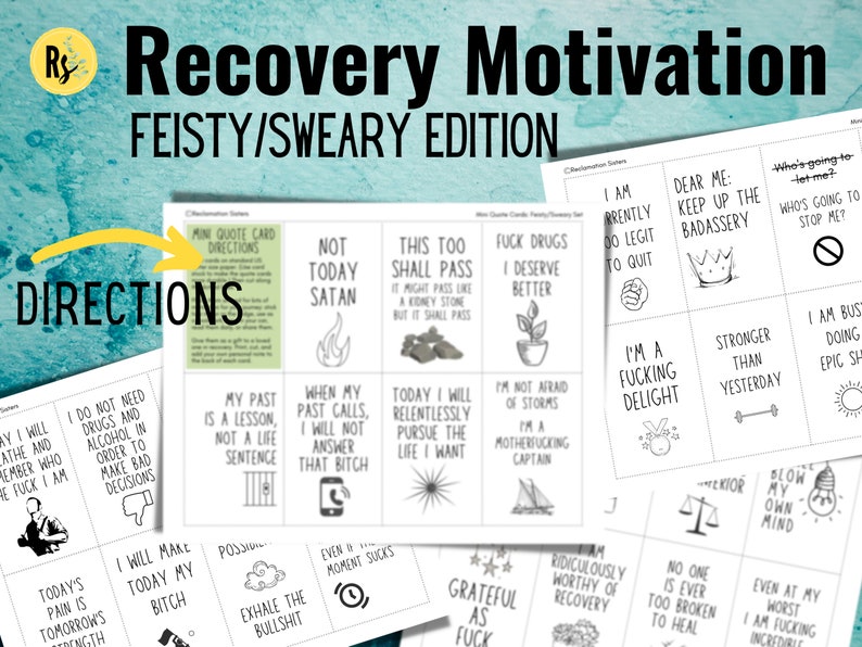 Printable Quote Cards, Addiction Recovery Motivation, Sobriety Gift ...