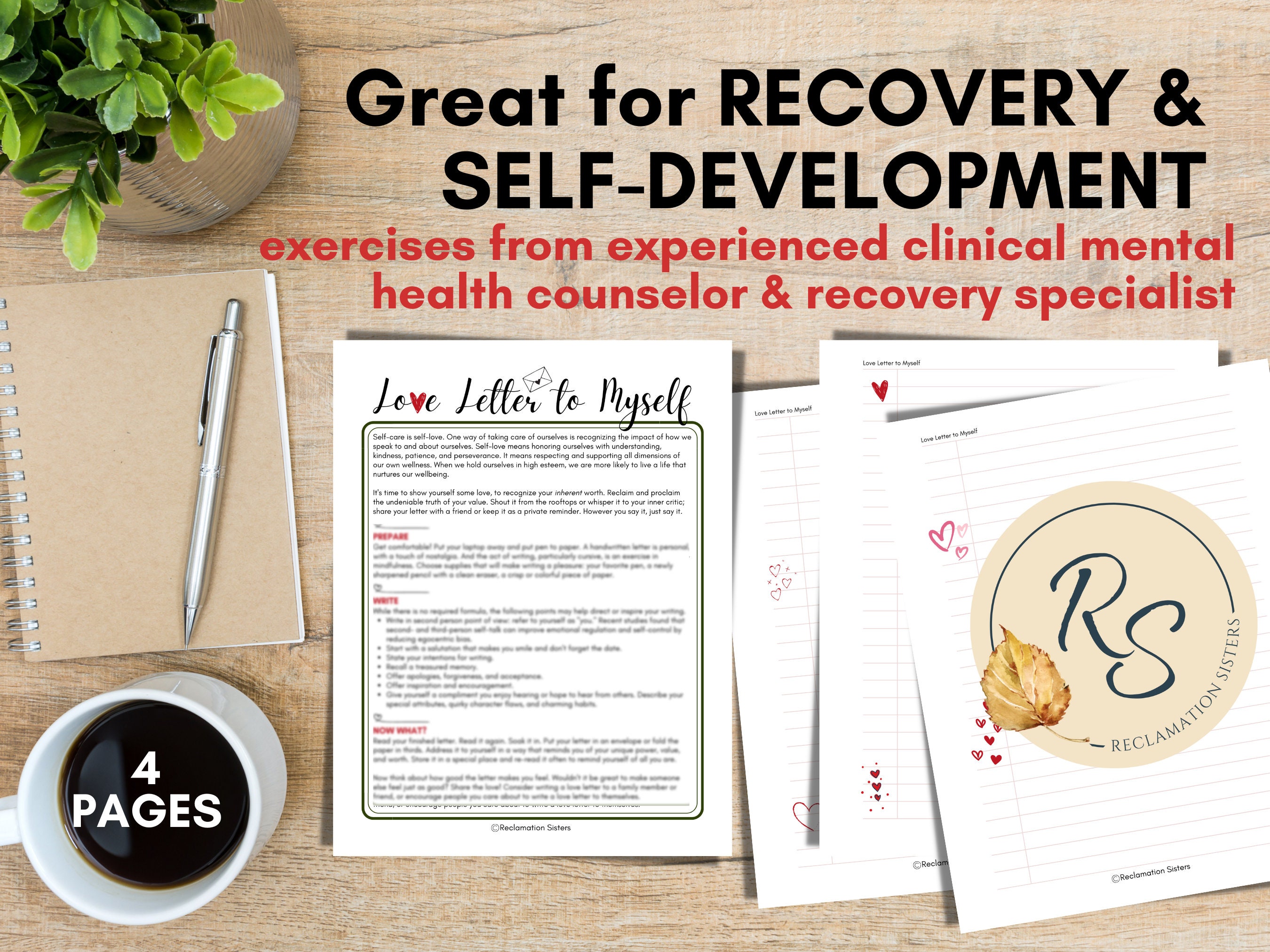 Love Letter to Myself Worksheet: Self-care Journal (digital Download ...