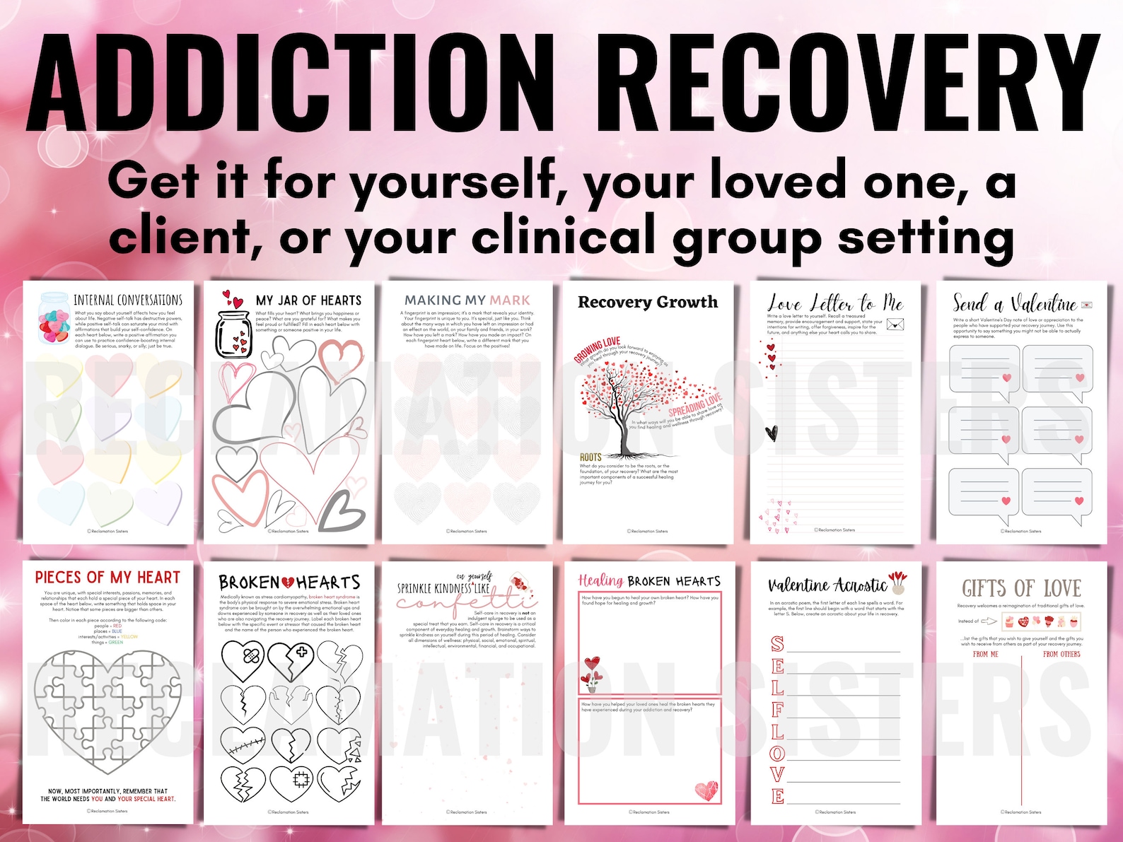 Addiction Recovery Valentine's Day Worksheet Set (digital Download) - Etsy