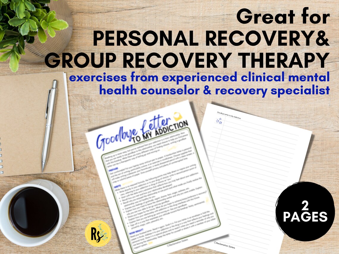 Goodbye Letter to My Addiction Addiction Recovery Worksheet | Etsy Canada