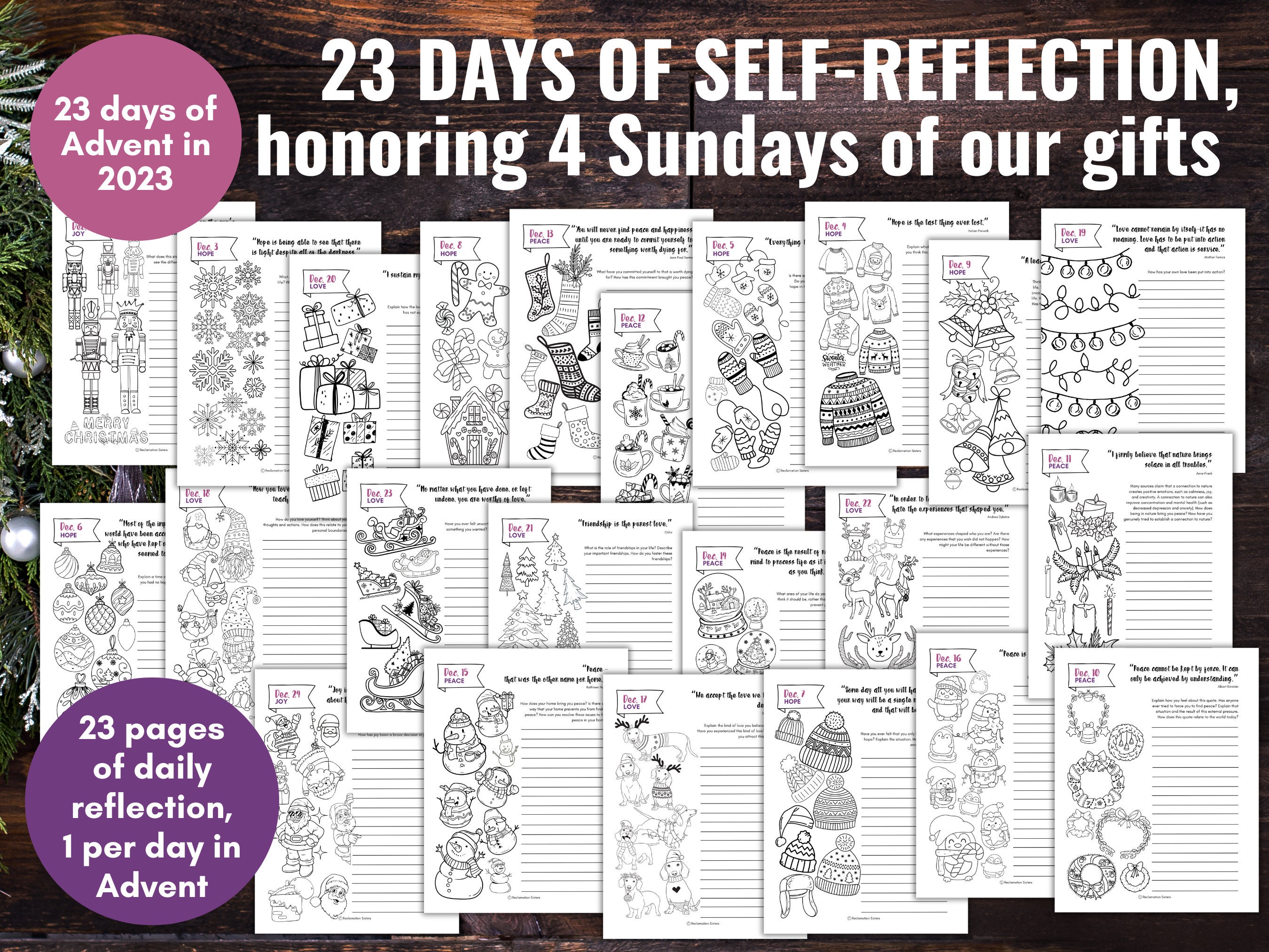 Advent Calendar, Self-reflection Journal, Counselor Materials, Therapy ...