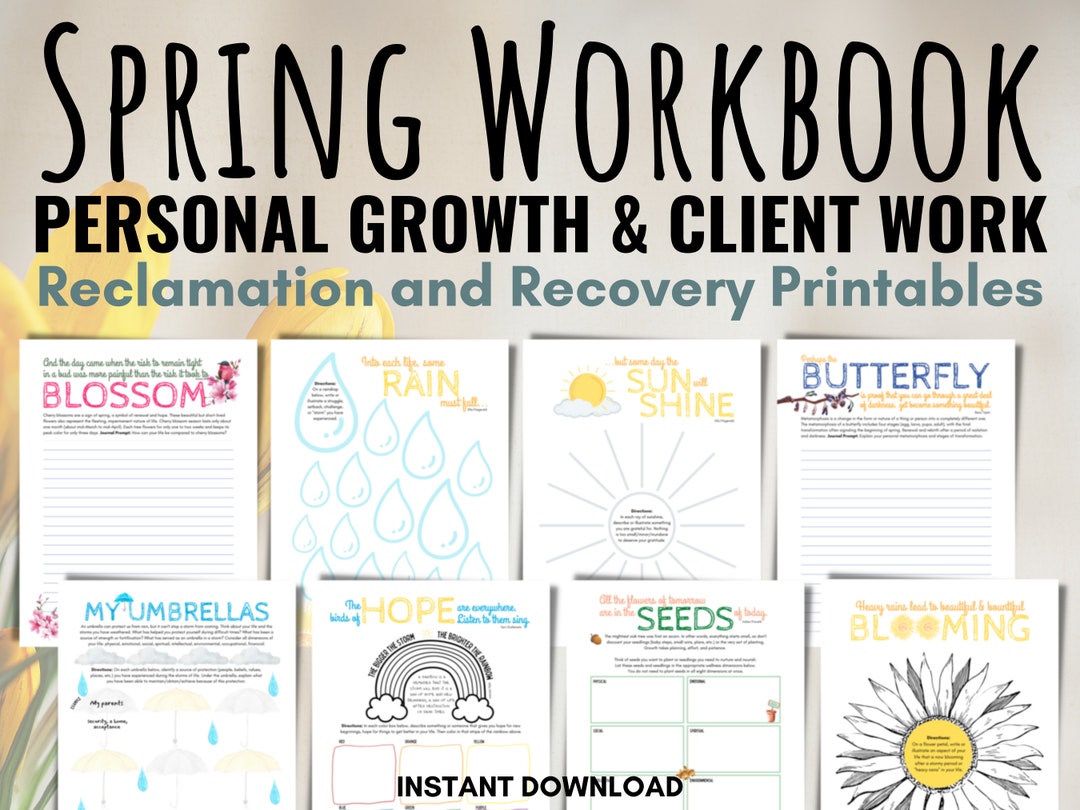 Spring Workbook, Self Development, Addiction Recovery, Rehab, Group ...