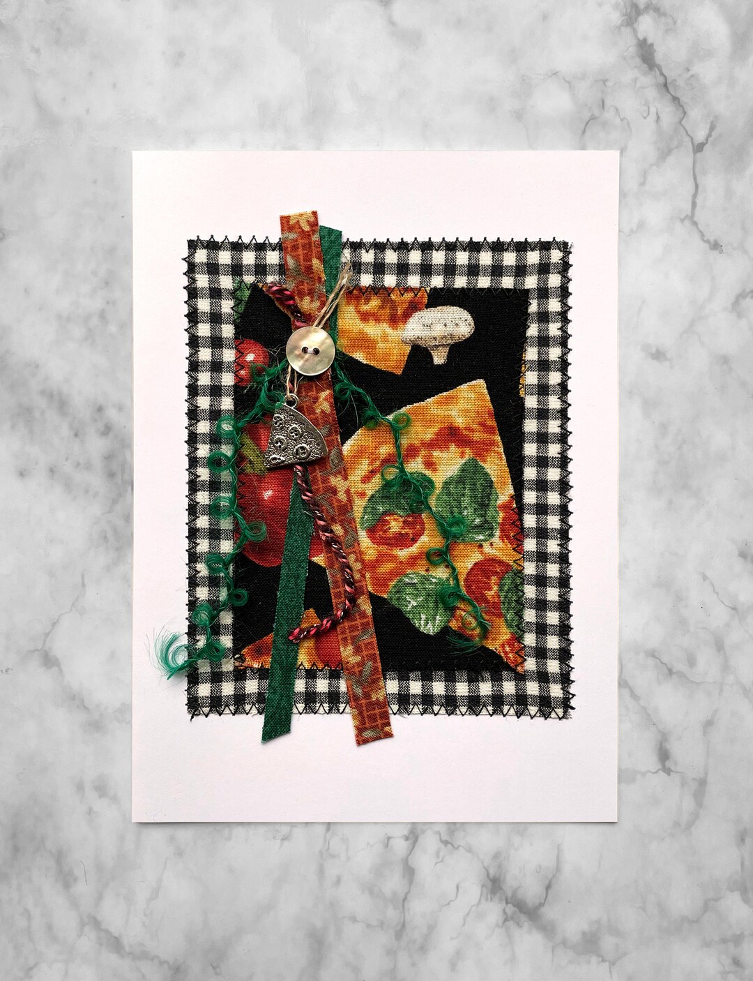 Handmade Pizza Card, Pizza Party Invitation, Artist Card, Handmade ...