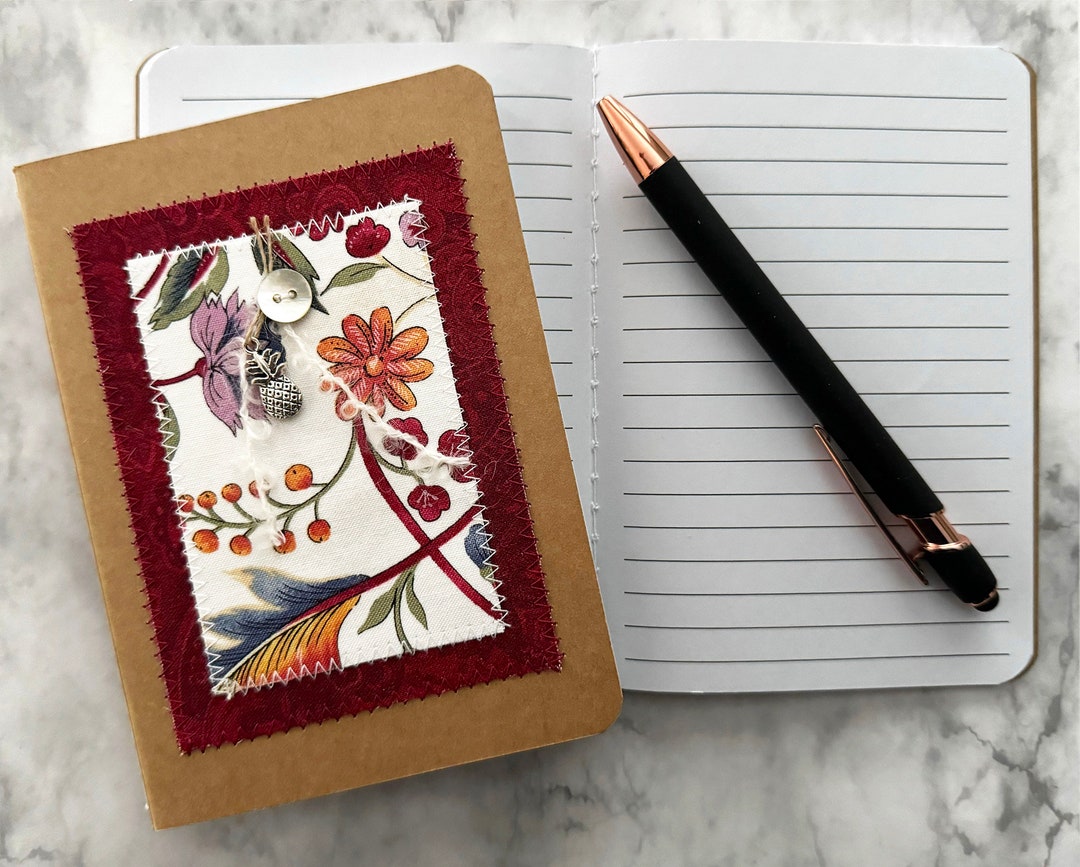 Gift for Her, Gift for History Lover, Handmade Journal, Floral Journal ...