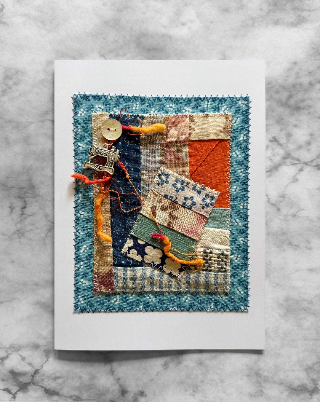 Card for Her Quilted Card Patchwork Card Antique Quilt Any Occasion ...