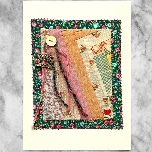 Fabric Greeting Card - Etsy