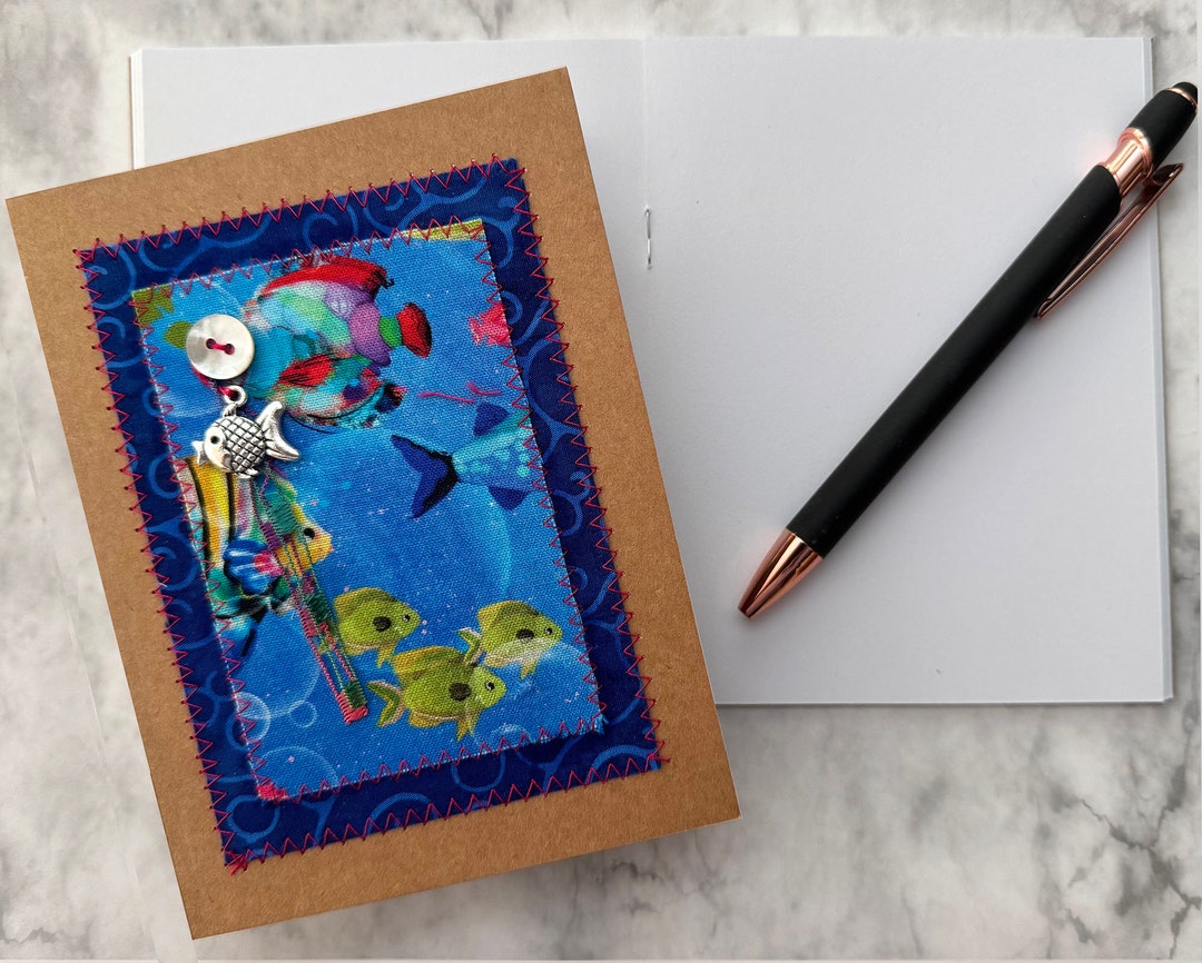 Gift for Tropical Fish Lover, Handmade Journal, Colorful Fish Journal ...