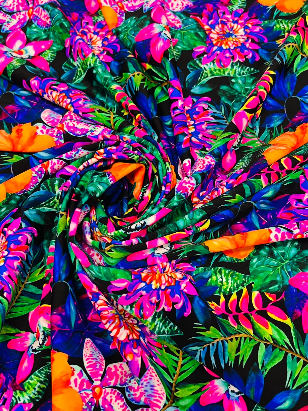Hawaiian Floral Jungle Design Print on the Best Quality of Nylon ...