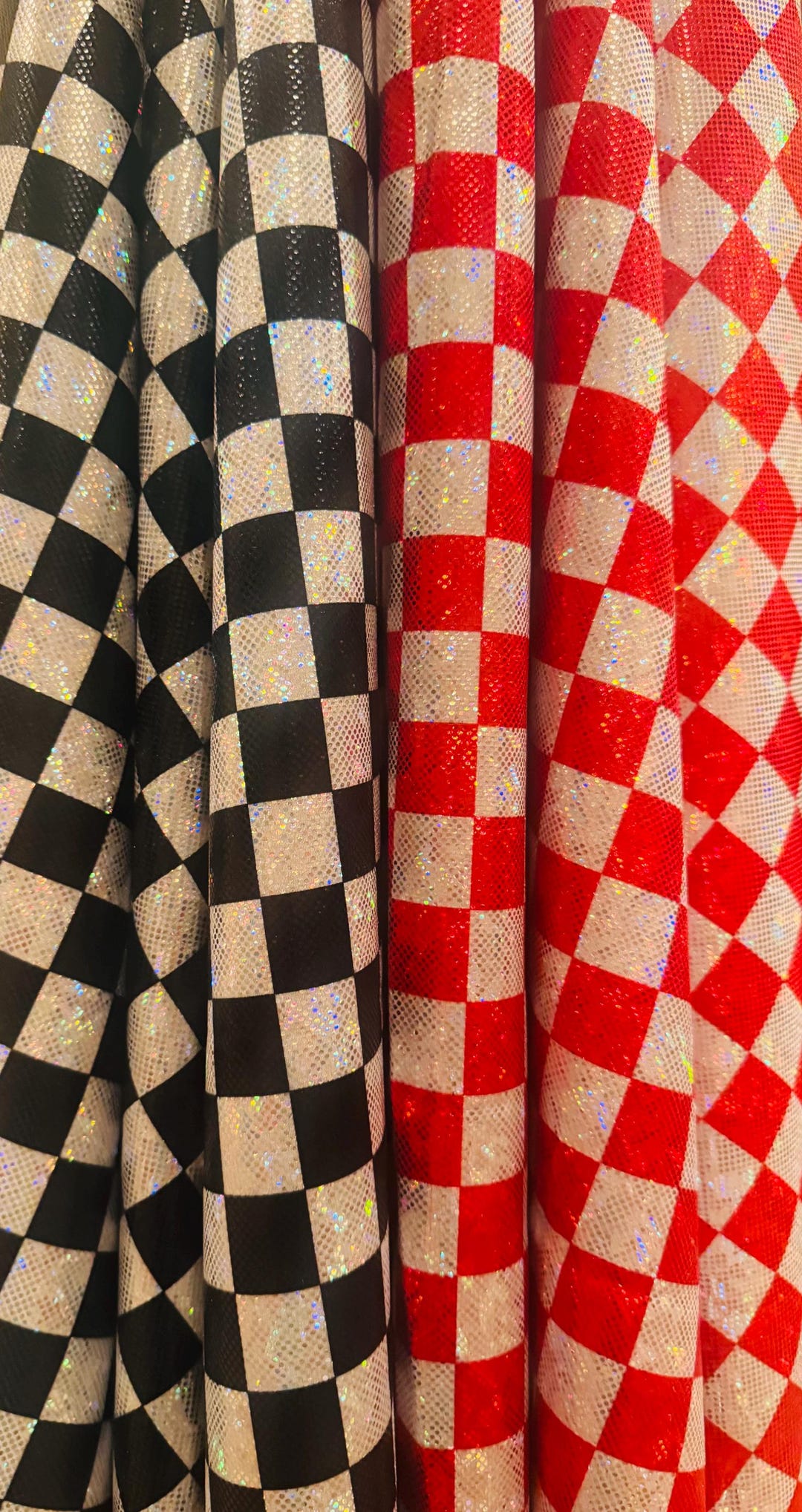 New Checkered Pattern Design 1”size Print on Shattered Glass Holograma ...