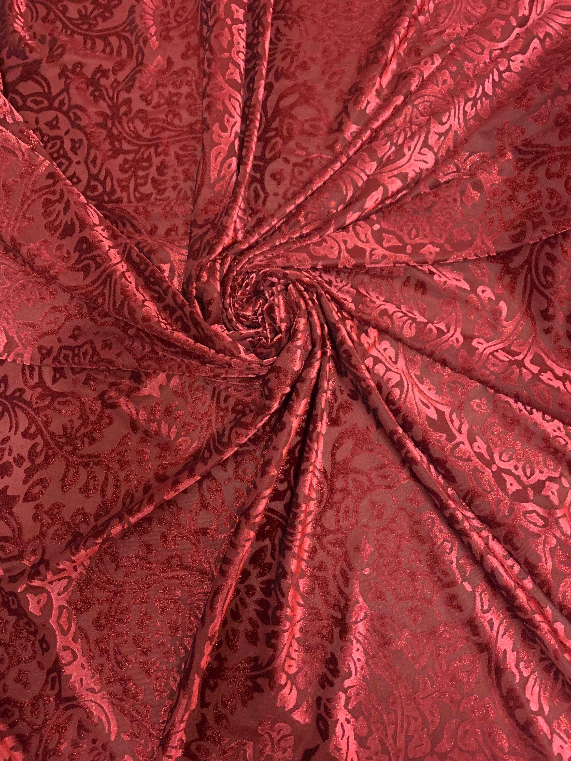 Modern Burnout Mesh Bella Design Burgundy 4-stretch 58/60sold - Etsy