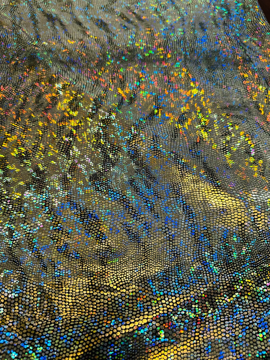 New Modern Tiger Design Hologram Metallic Nylon Spandex 4-way Stretch ...