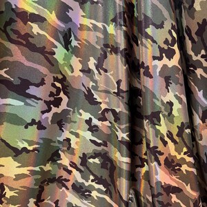 New Iridescent Army Camouflage Design Print on Metallic Nylon Spandex 4 ...