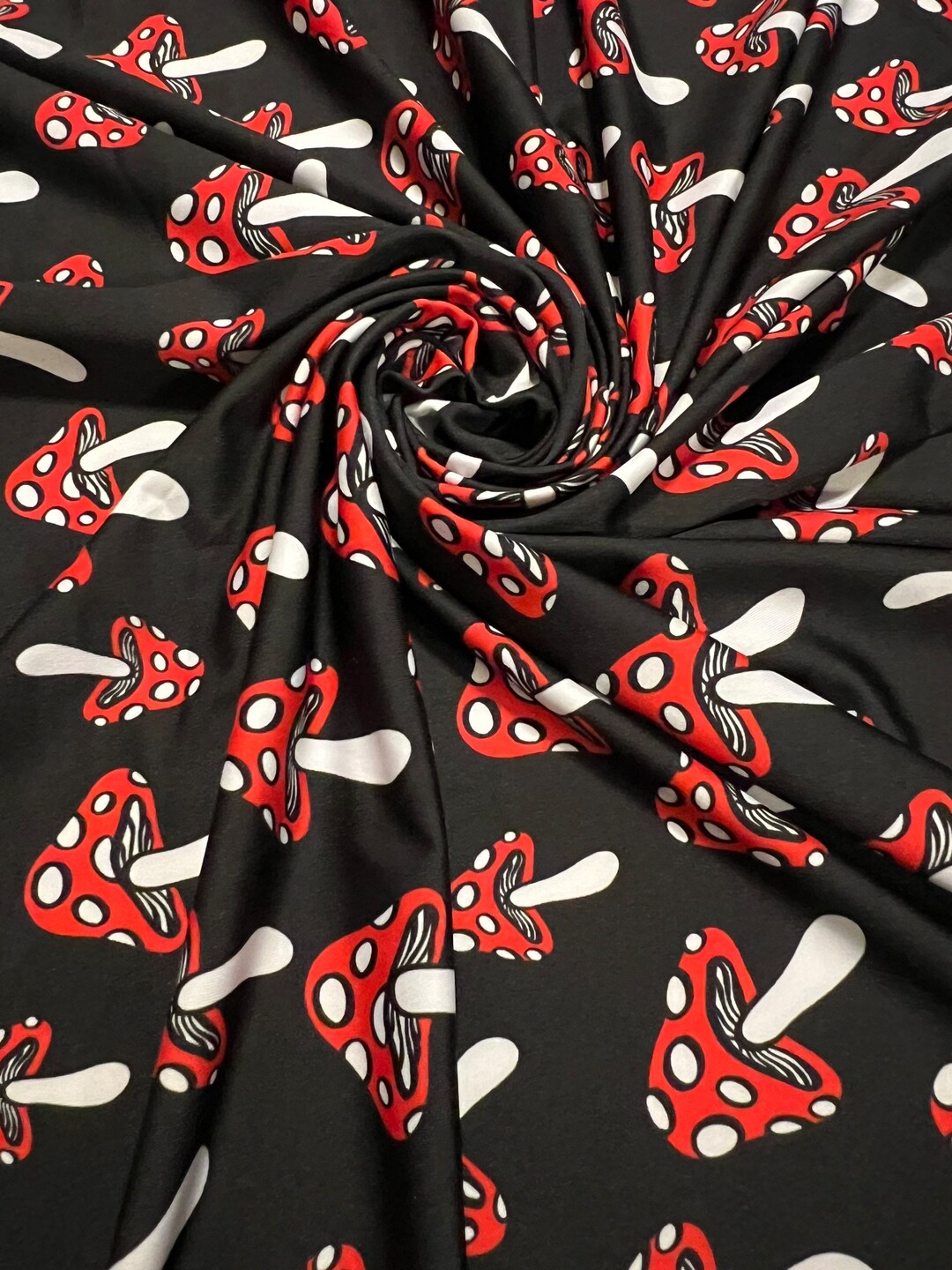 Mushrooms Pattern Design Print on the Best Quality of Nylon Spandex 4 ...