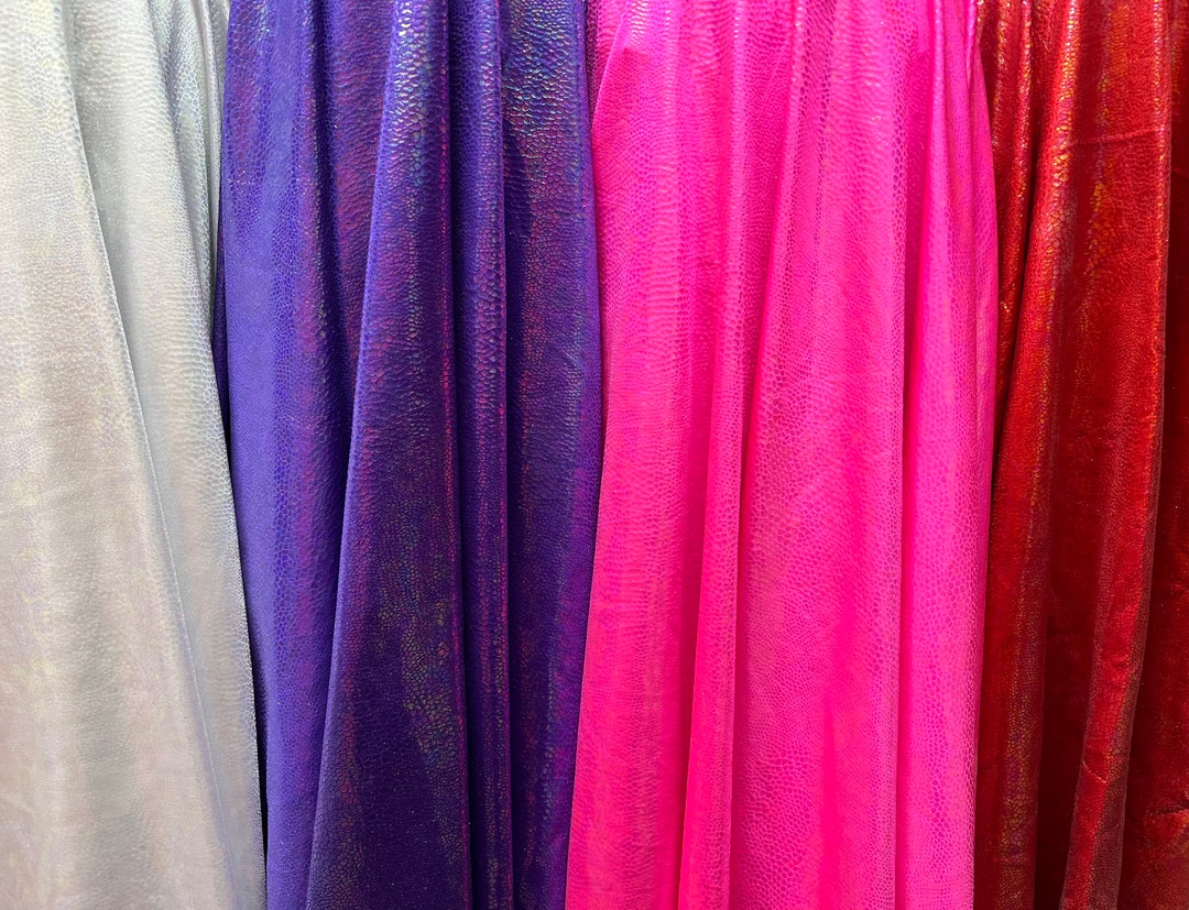 Iridescent Skin Reptile Design Metallic Nylon Spandex 4-way Stretch 58/ ...