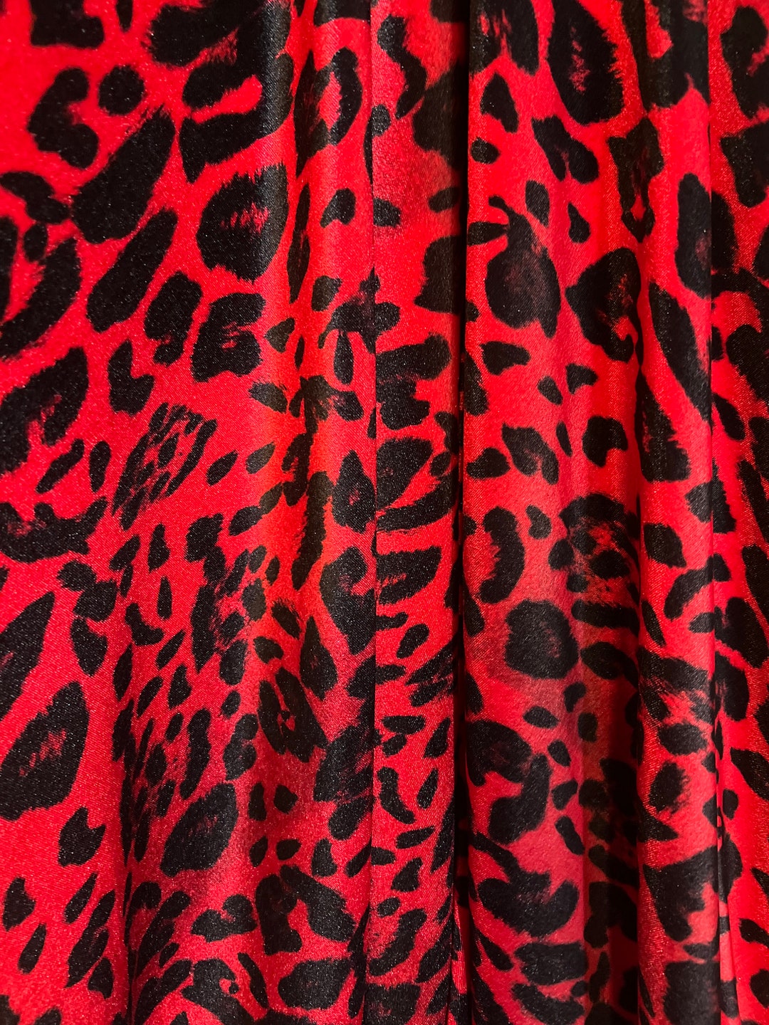 Red/black Leopard Skin Design Print on the Best Quality of Stretch ...