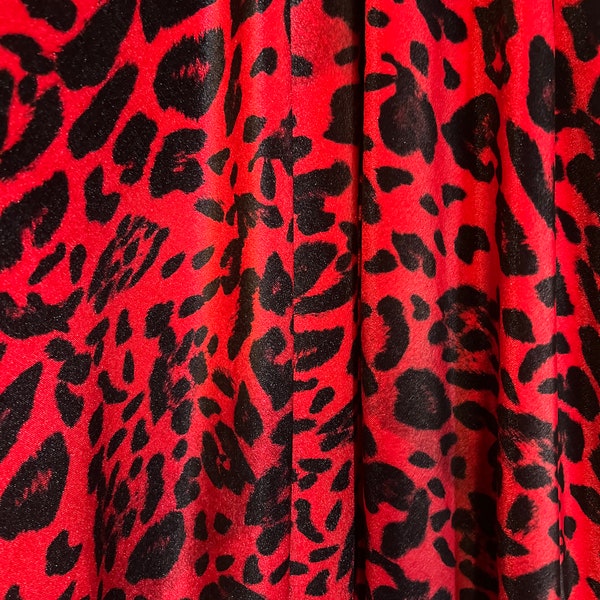Red and Black Leopard Fabric - Etsy