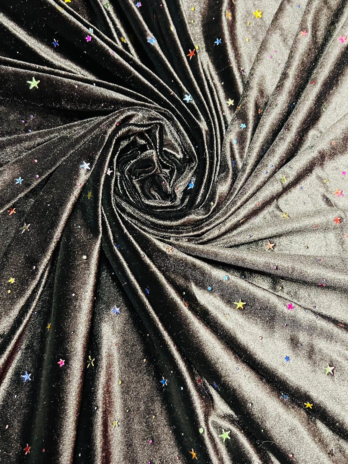 Stretch Velvet With Small Stars Design Metallic 4-way Stretch 58/60 ...