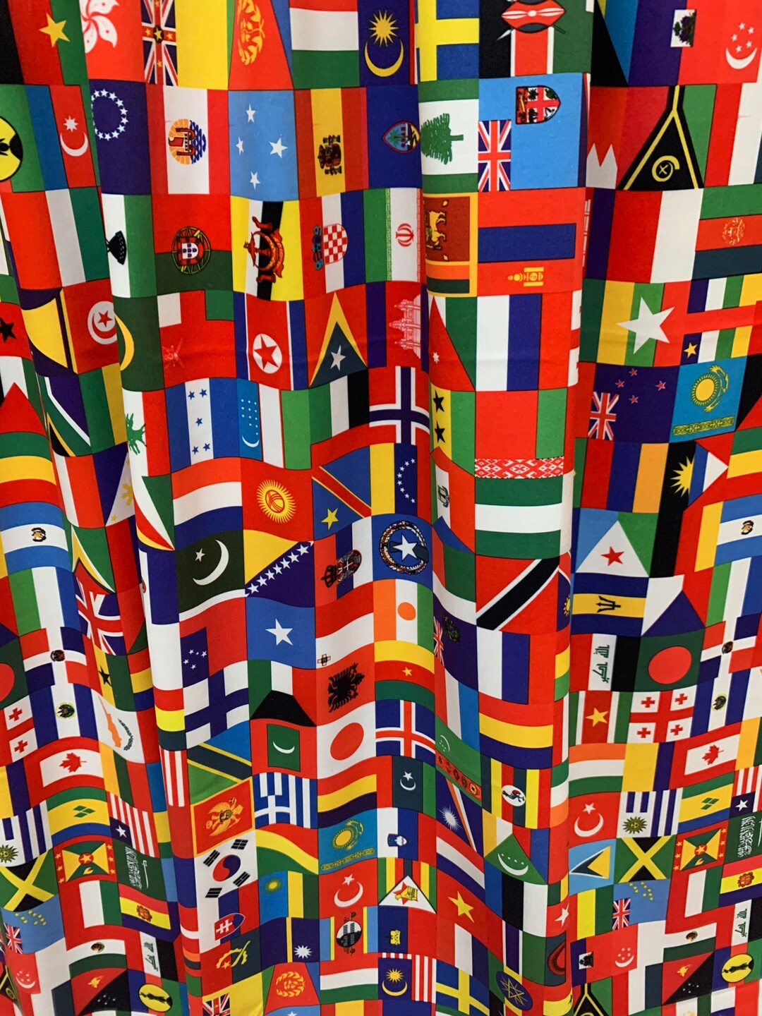 National Flags Design Printed on Nylon Spandex 4-way Stretch 58/60”sold ...