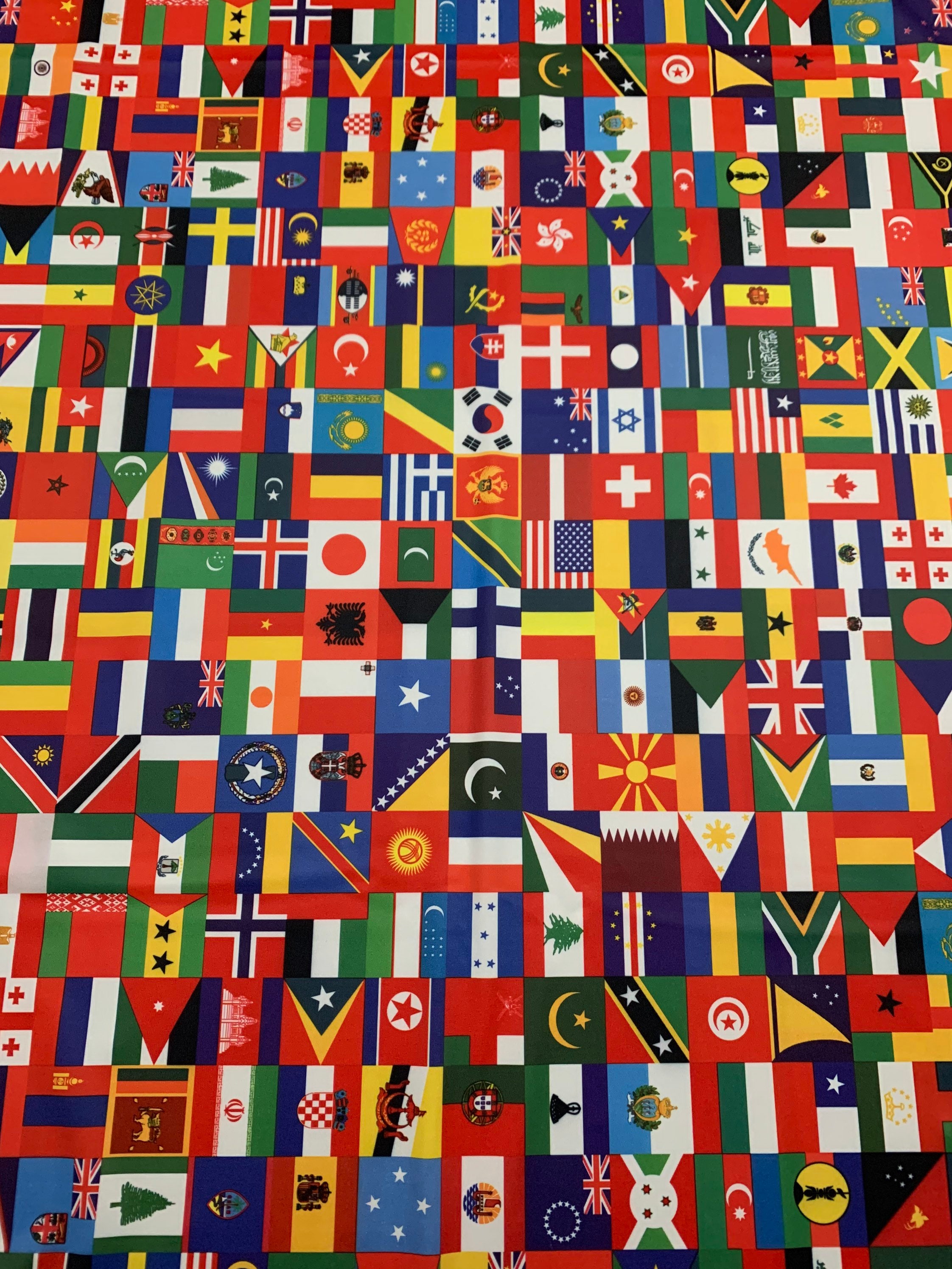 National Flags Design Printed on Nylon Spandex 4-way Stretch 58/60”sold ...