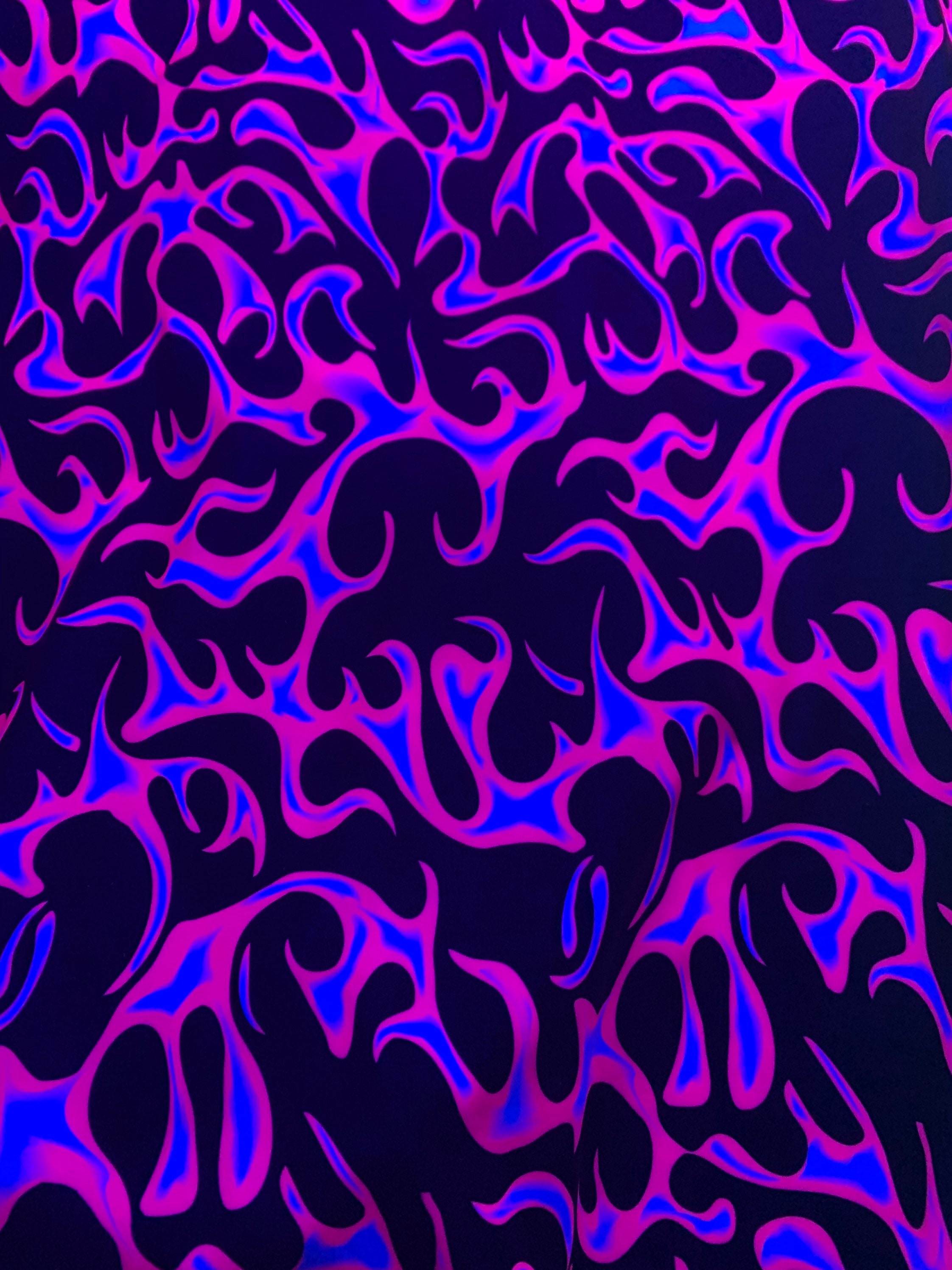 Fire Flames Design Neon Colors Print on the Best Quality of - Etsy