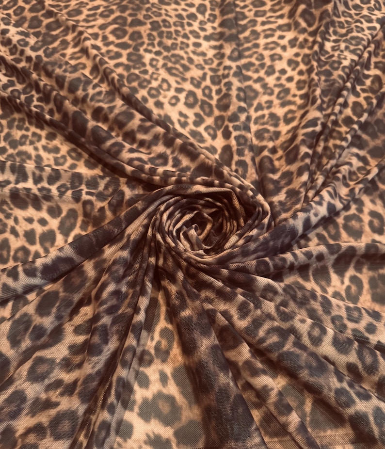 New Cheetah Animal Design Print on Power Mesh 4-way Stretch 58/60”sold ...