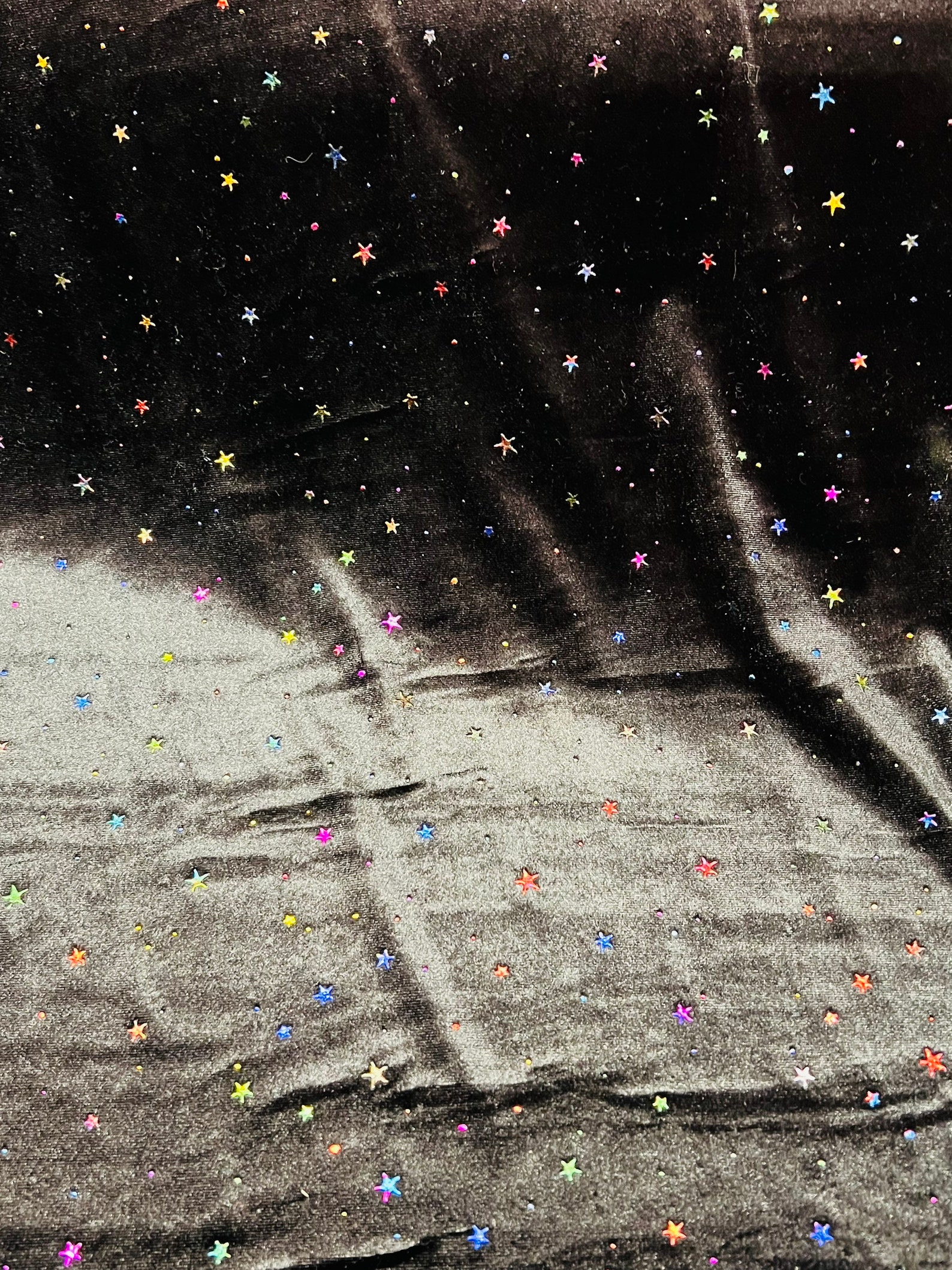 Stretch Velvet With Small Stars Design Metallic 4-way Stretch 58/60 ...