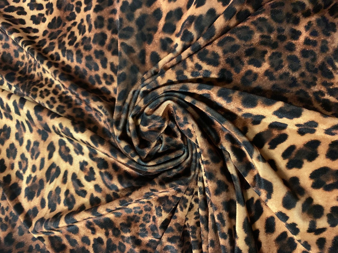 Cheetah Animal Design Print on Stretch Velvet 4way-stretch Sold by the ...