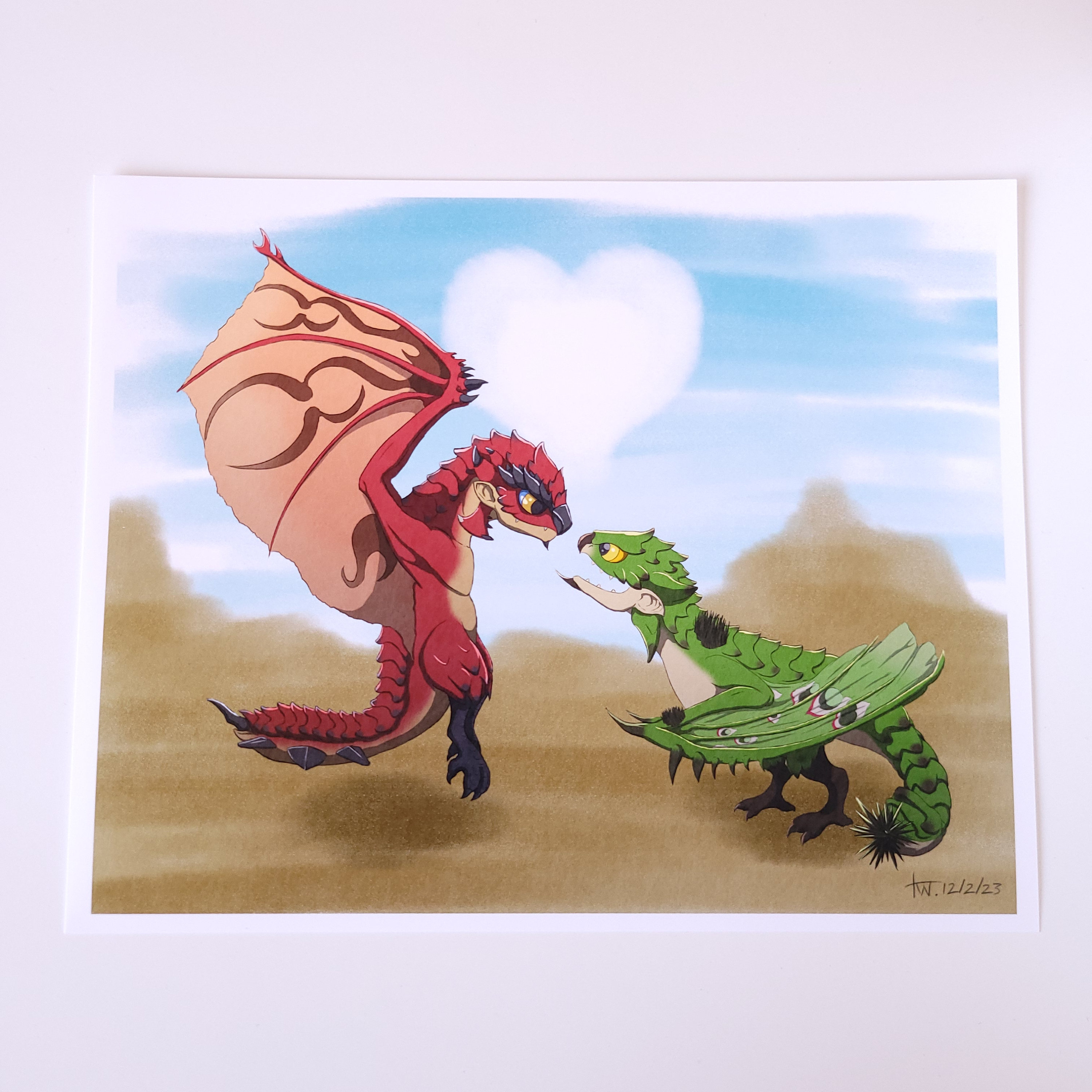 Monster Hunter Chibi Art Print: Rathalos & Rathian Wyvern Couple - Etsy