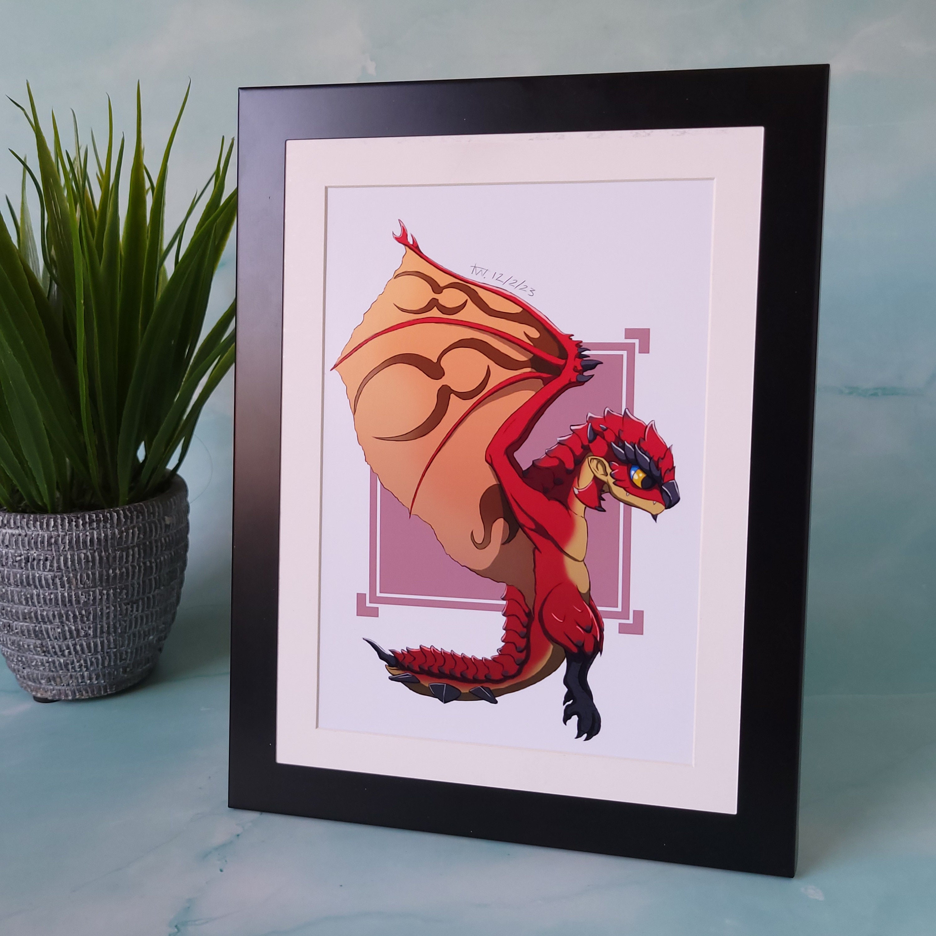 Monster Hunter Chibi Art Print Rathalos Cute Video Game Red - Etsy