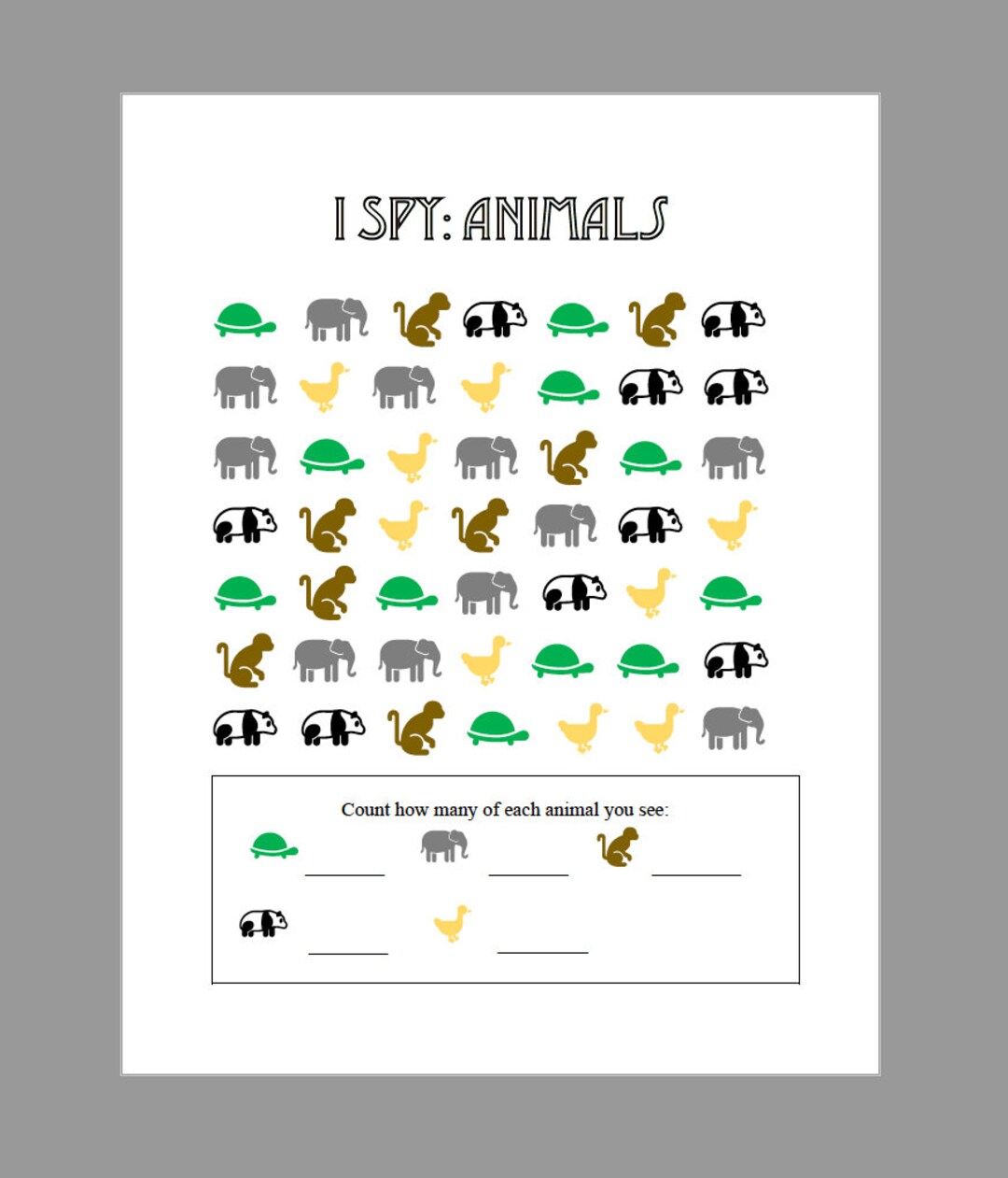 I Spy Printable Activity Sheet, I Spy for Kids, I Spy Printables, I Spy ...