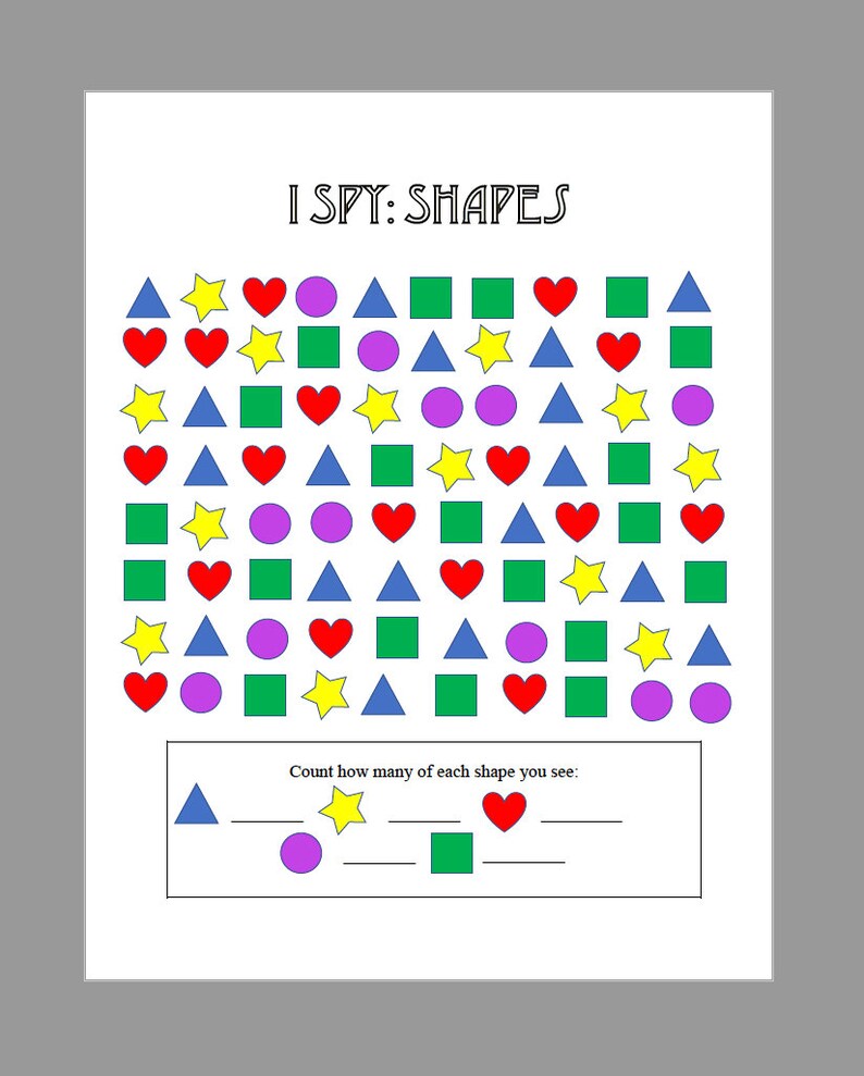 I Spy Printable Activity Sheet, I Spy for Kids, I Spy Printables, I Spy ...