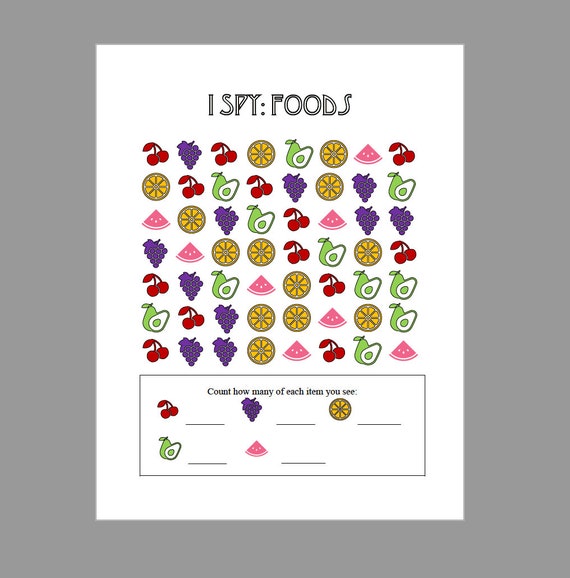 I Spy Printable Activity Sheet I Spy for Kids I Spy | Etsy