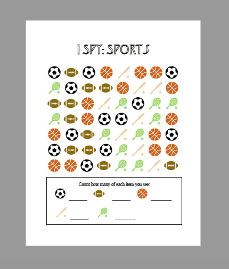 I Spy Printable Activity Sheet, I Spy for Kids, I Spy Printables, I Spy ...