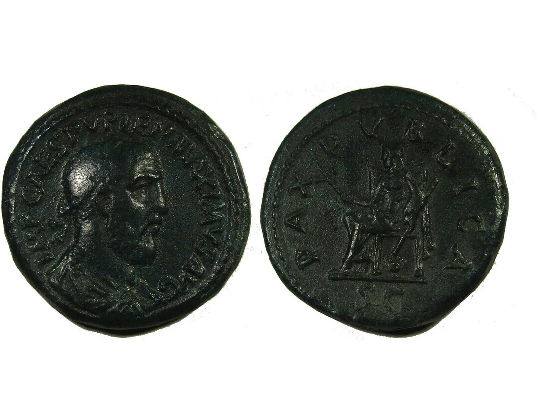 Roman Bronze Sestertius of Pupienus 238, Pax on the Reverse - Etsy