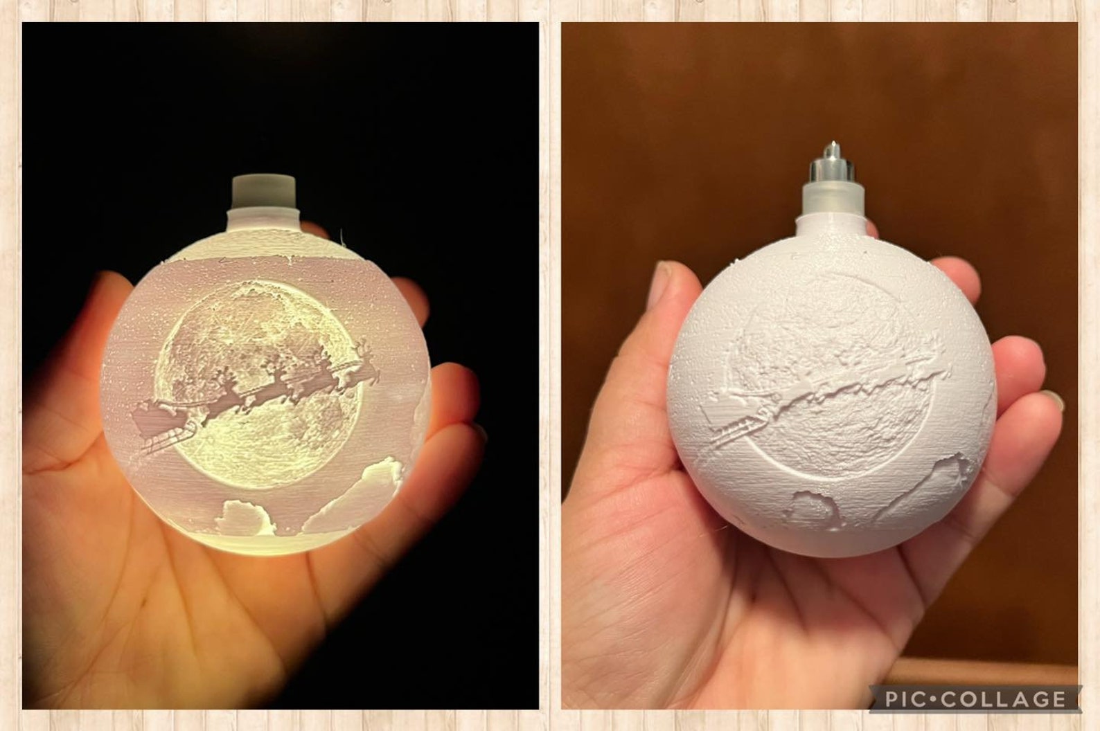 3 Personalized Ornaments 3D Printed Lithophane Keepsake - Etsy