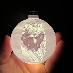 3 Personalized Ornaments | 3D Printed Lithophane | Keepsake - Etsy