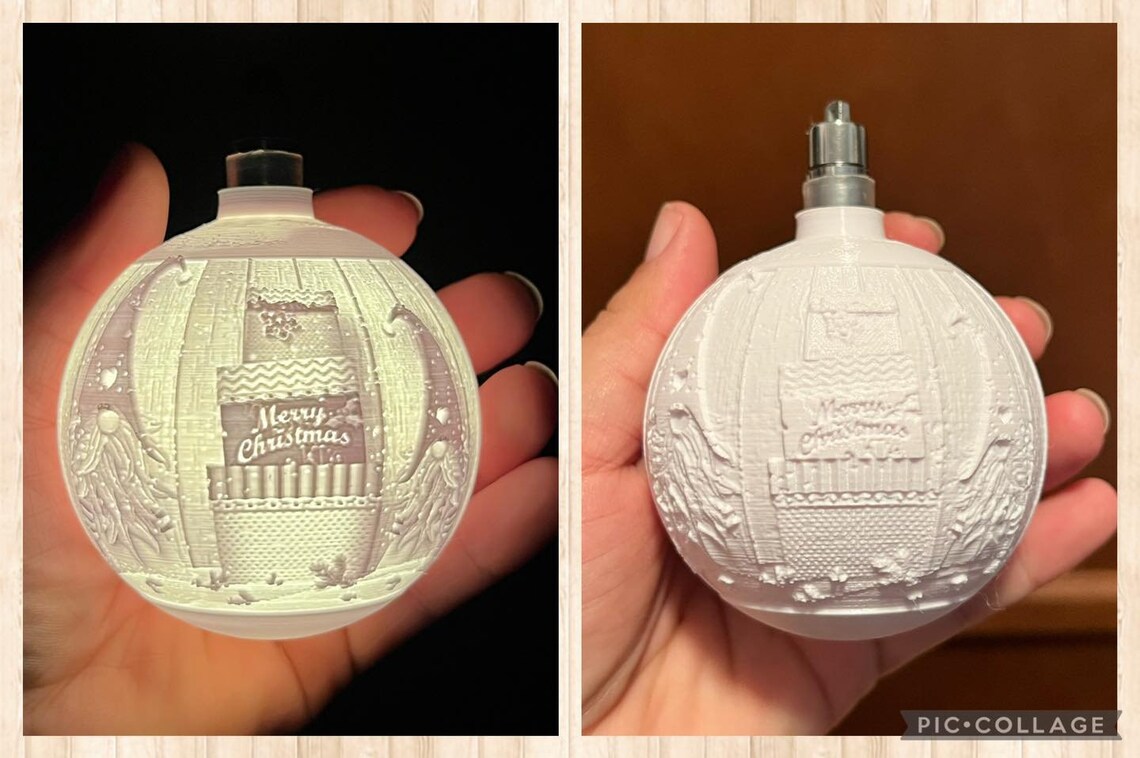 3 Personalized Ornaments 3D Printed Lithophane Keepsake - Etsy